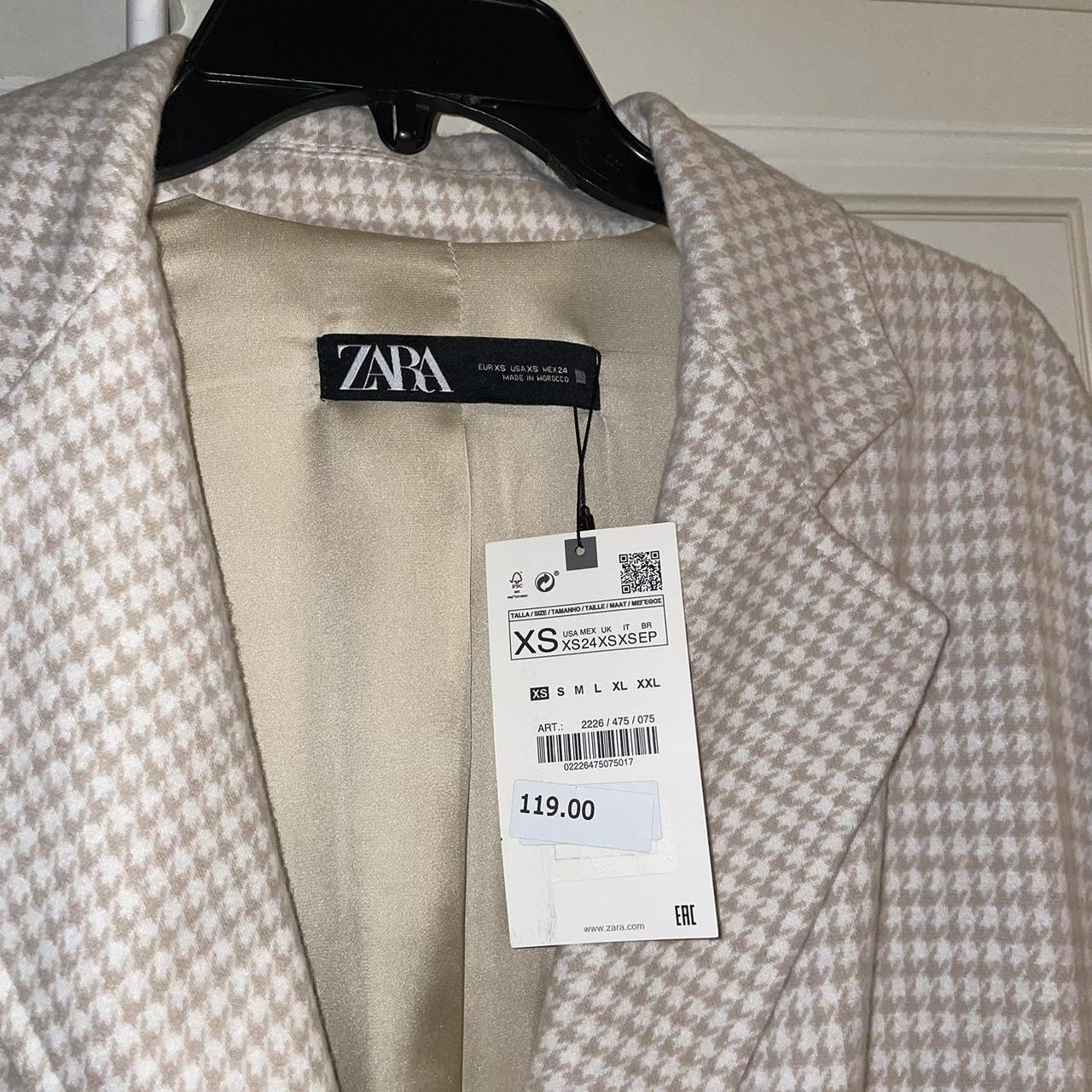 ZARA HOUNDSTOOTH PLUSH COAT new with tag -... - Depop