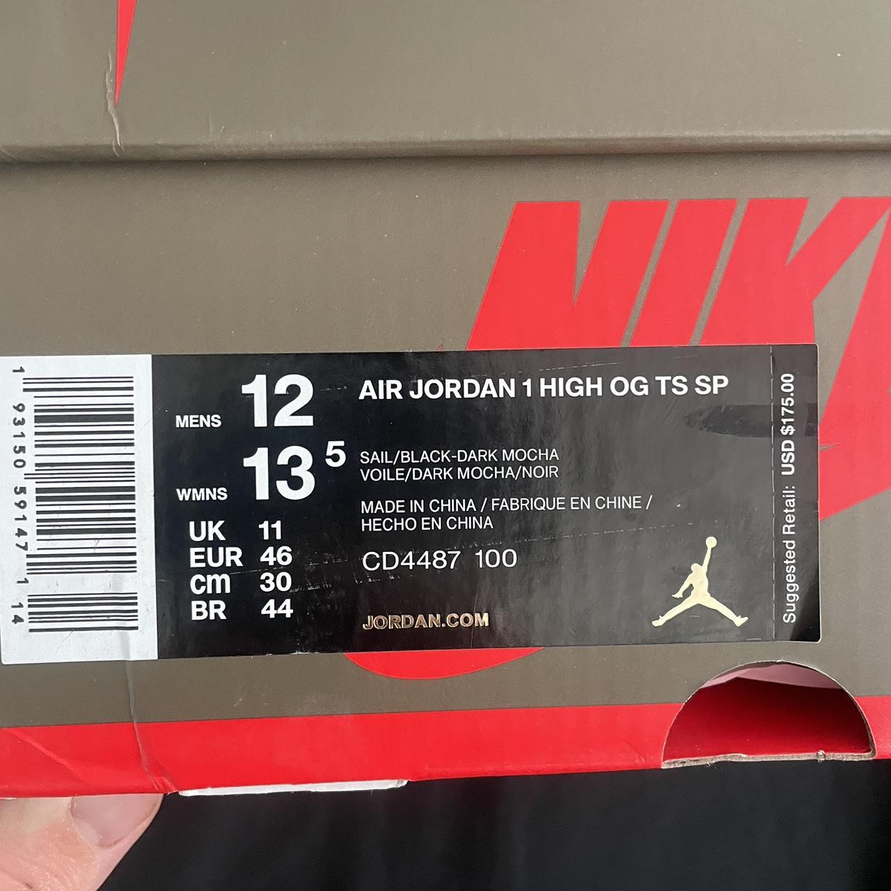 Travis Scott x Air Jordan 1 Retro High ‘Mocha’ Size... - Depop