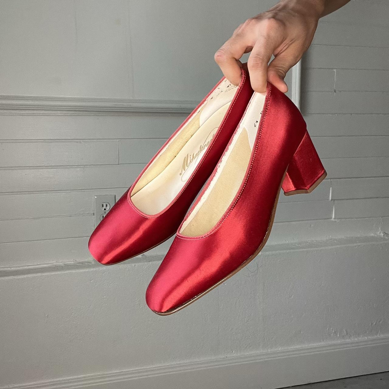 Red vintage heels that are a timeless piece and in... - Depop