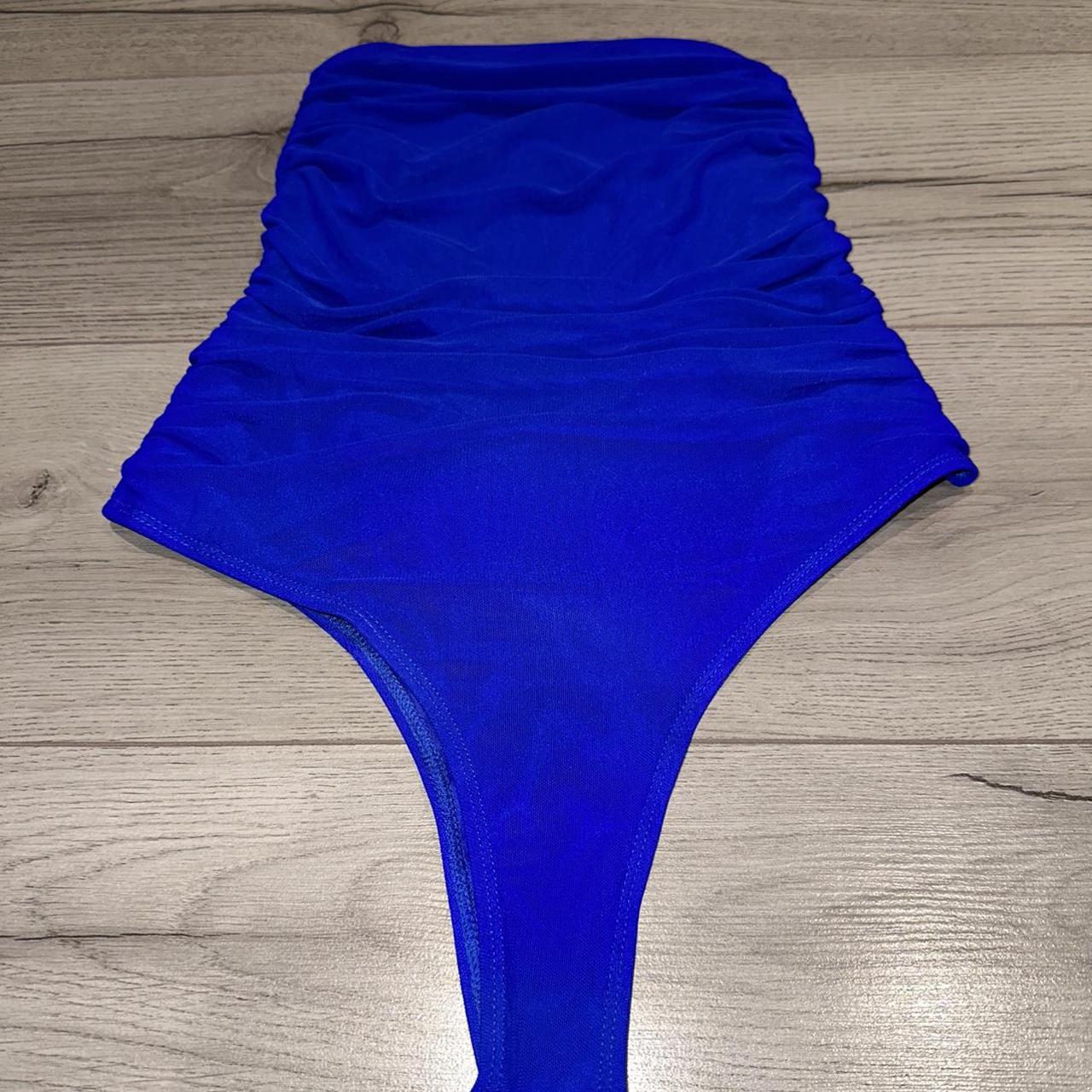 Royal Blue Buttoned Bodysuit Double layered, top... - Depop