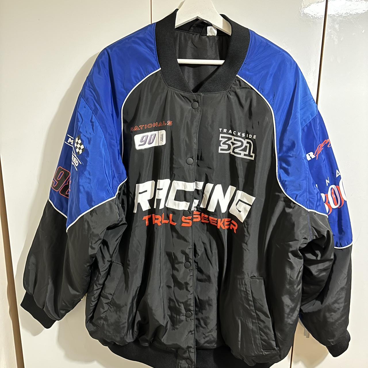 H&M Racing Thrill Seeker Bomber Jacket Perfect... - Depop