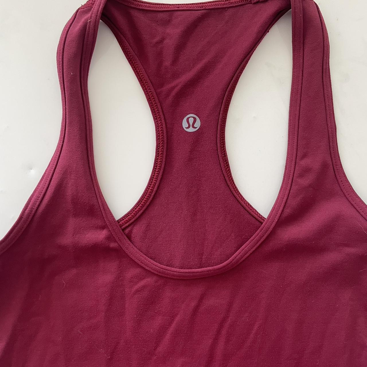Red Lululemon Razorback Y Strap Tank Top. Stretchy,... - Depop