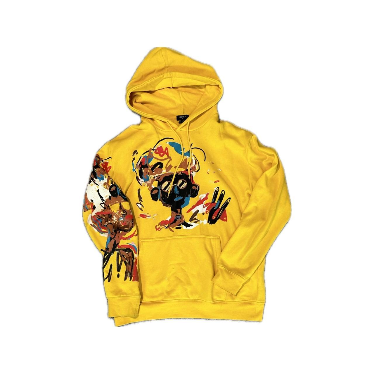 Yellow hoodie graphic from h&m - Depop