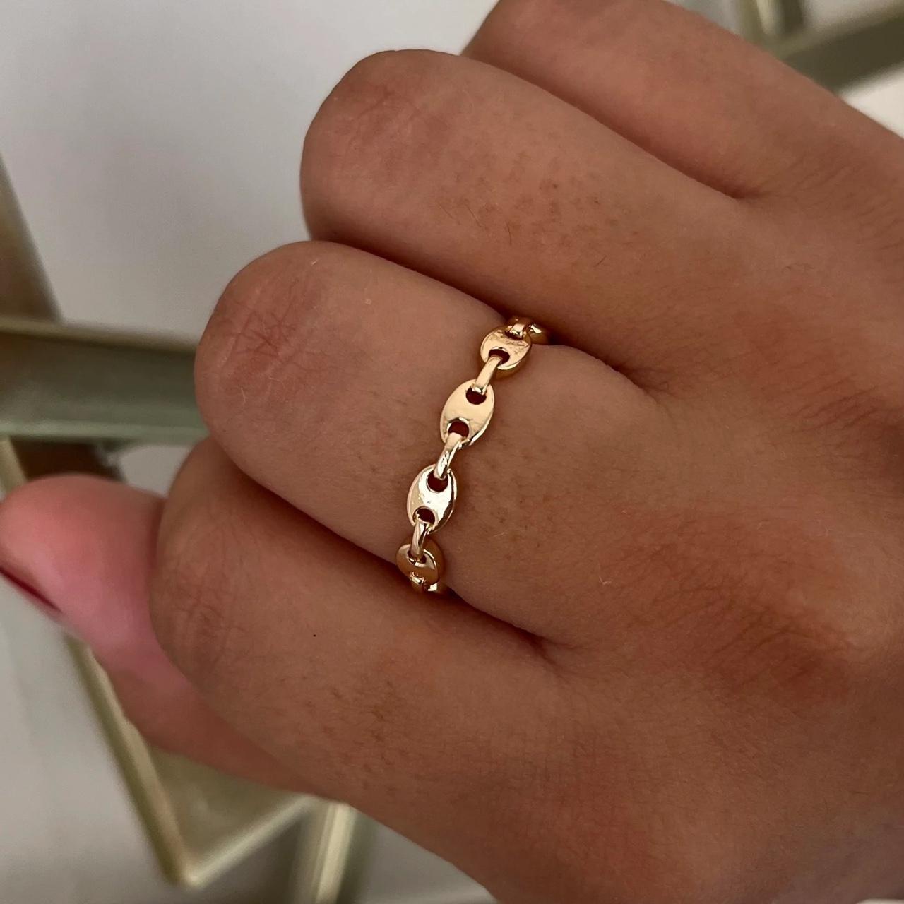 Mariner Chain Ring 18K Gold Filled Adjustable... - Depop