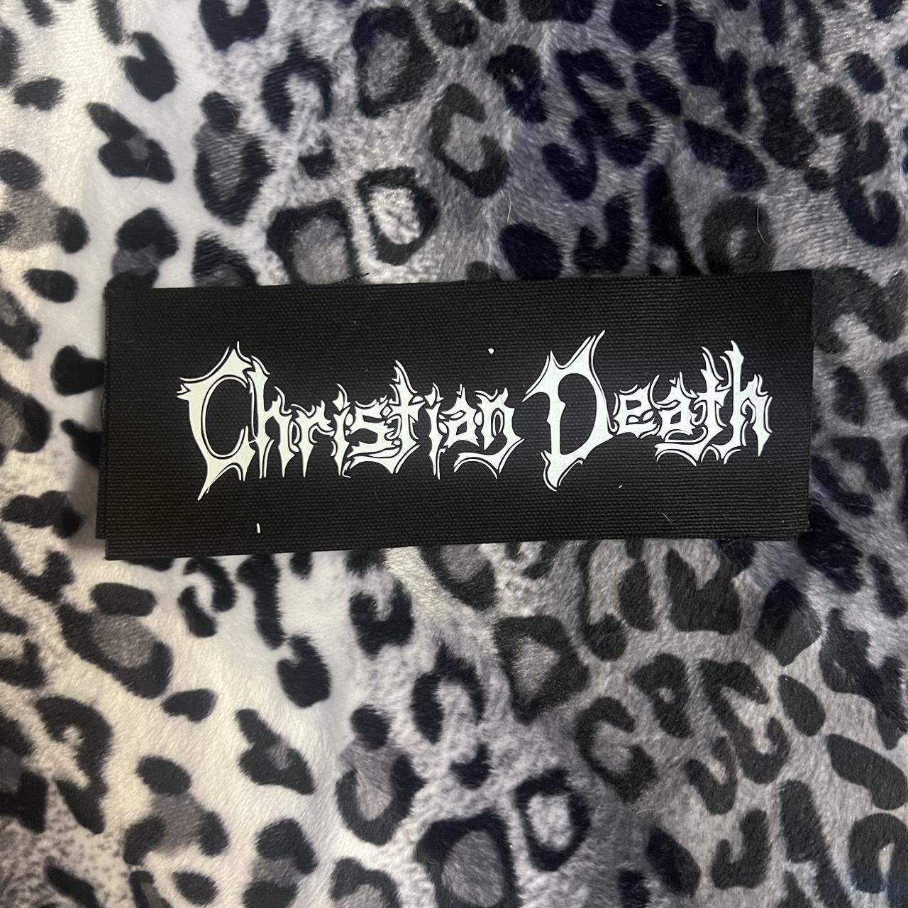 Christian death patch White logo on black canvas... - Depop