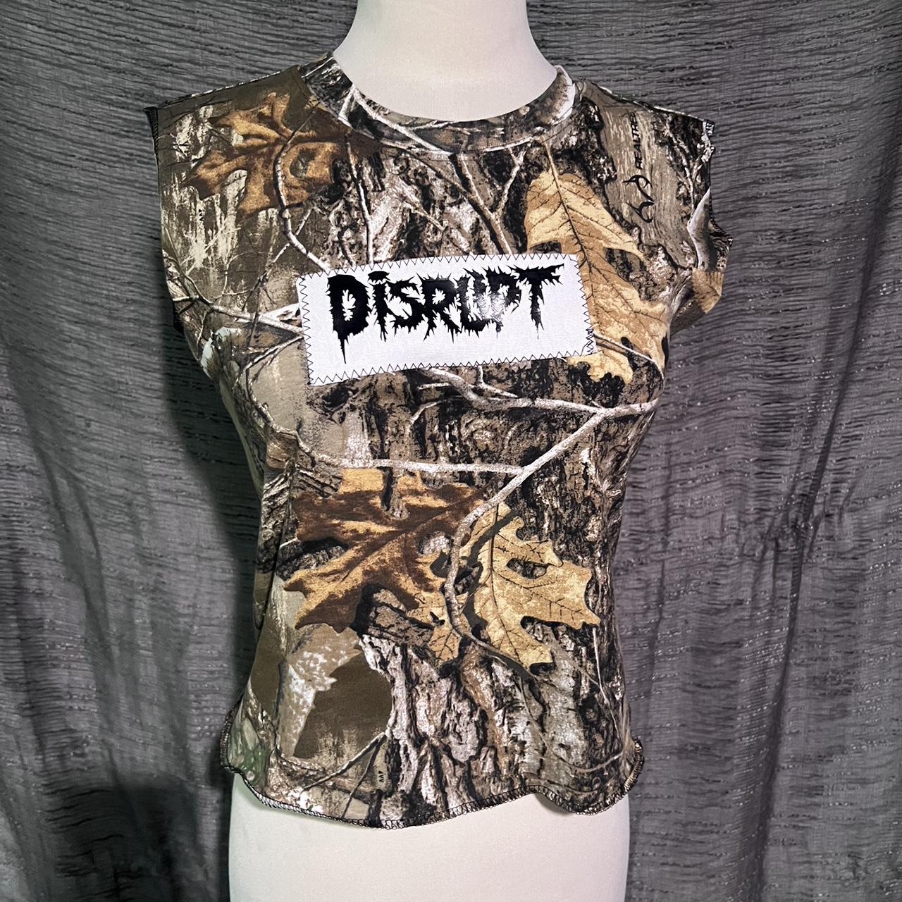 Real tree baby tee sewed by me Disrupt patch on... - Depop