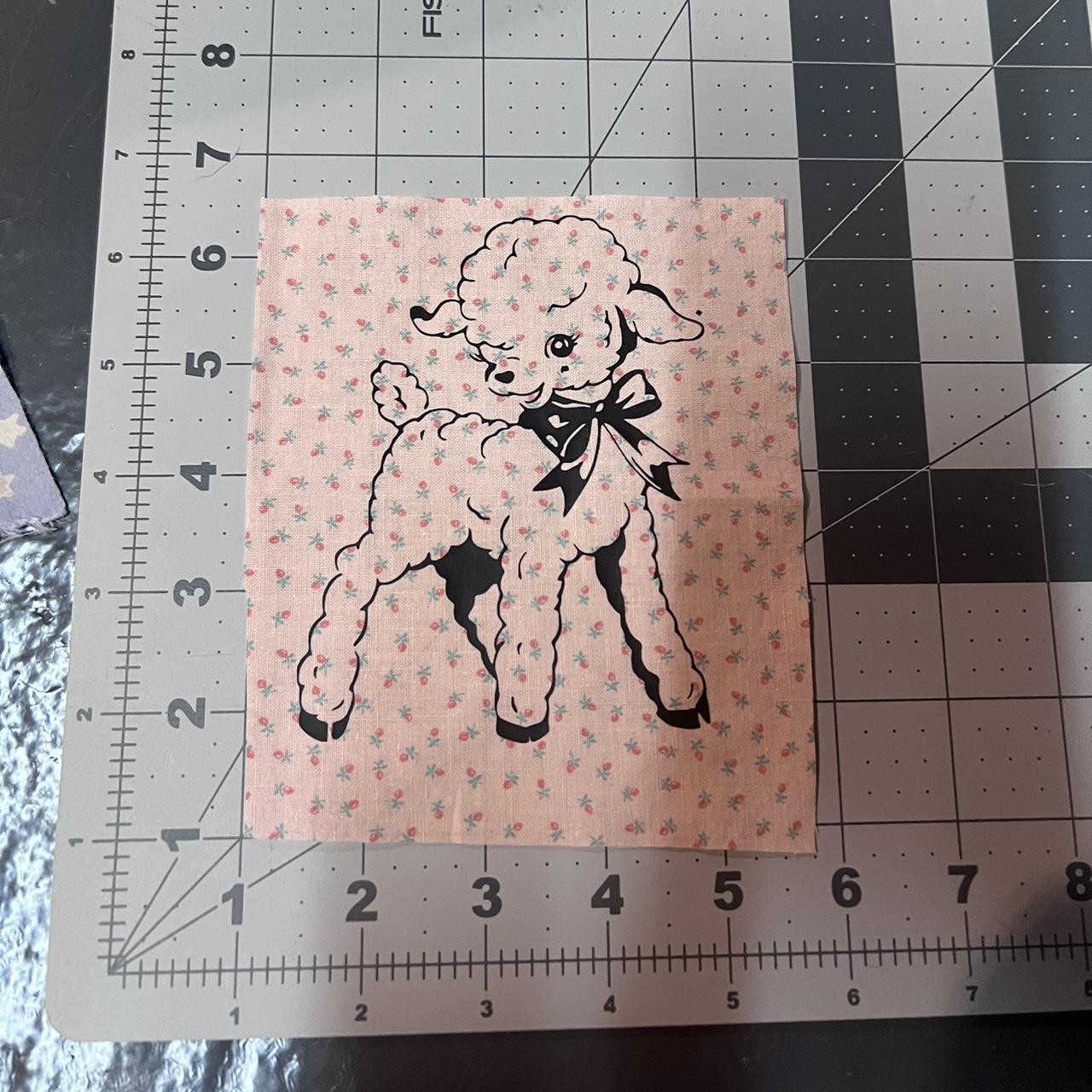 Vintage lamb patch Made with black heat transfer... - Depop