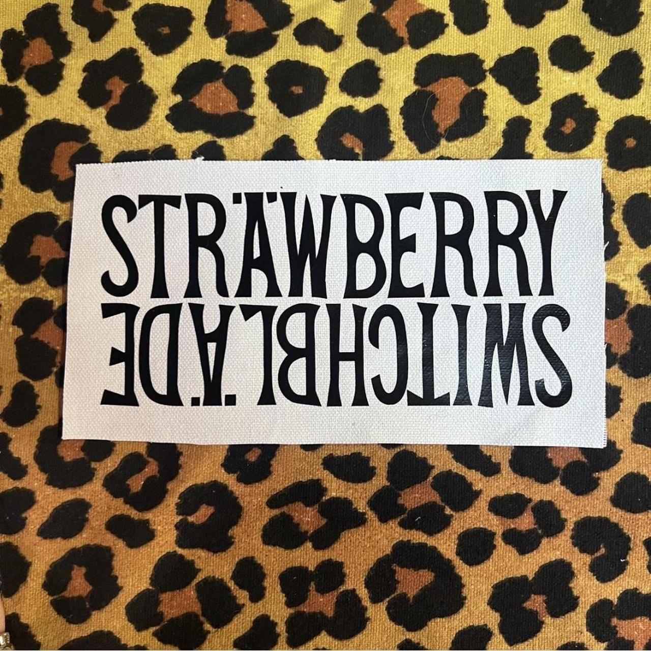 Stawberry switchblade patch White canvas with black... - Depop