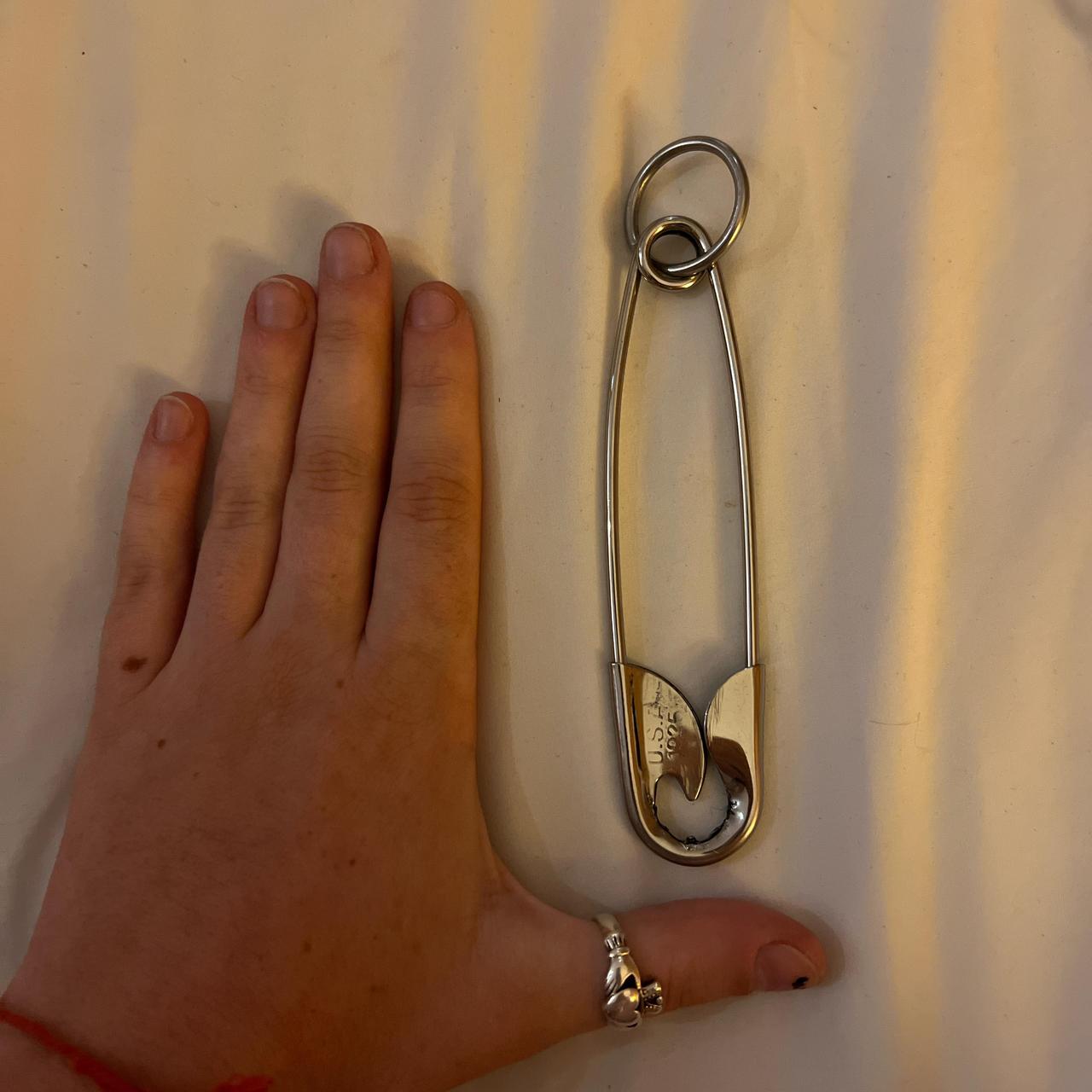 Large safety pin key chain 🧷 #saftypin #keychain... - Depop