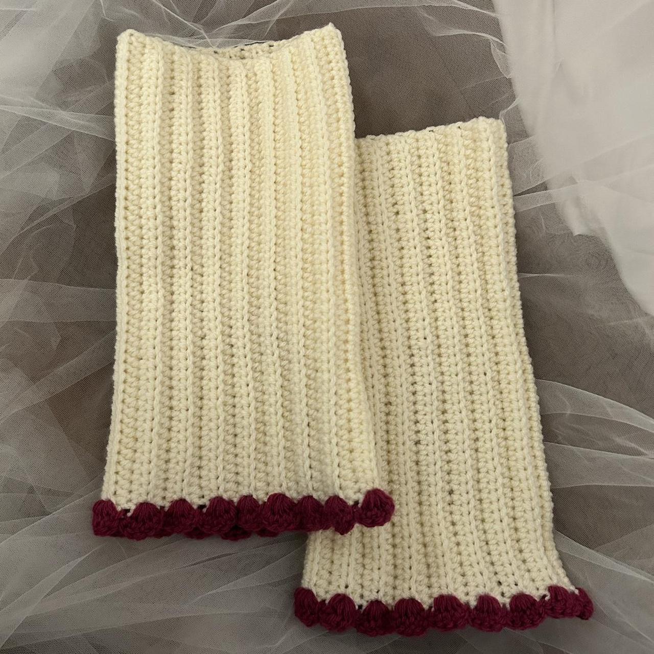 Women's White and Burgundy Accessory | Depop