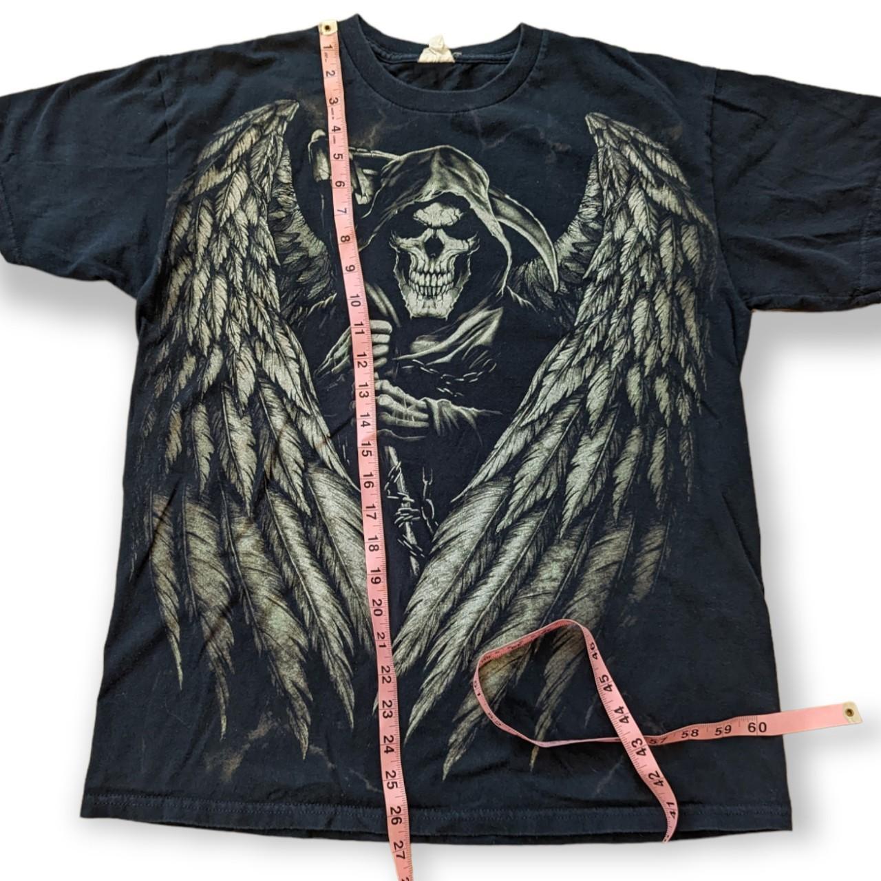 Cyber Y2K The Reaper Skeleton Tee Grim reaper... - Depop