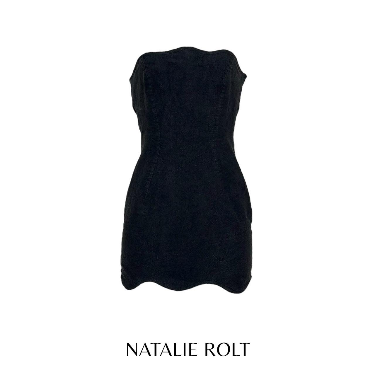 NATALIE ROLT Daisy Linen Mini Dress, Black,... - Depop