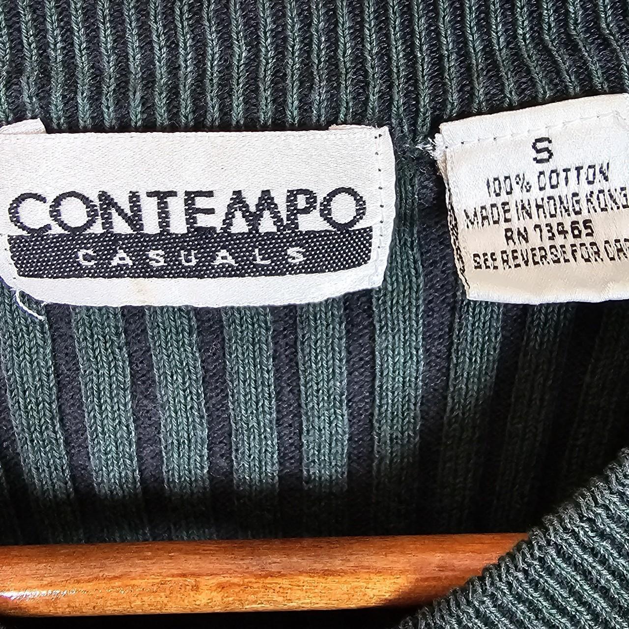 Green ribbed top on contempo tag size S women's... - Depop