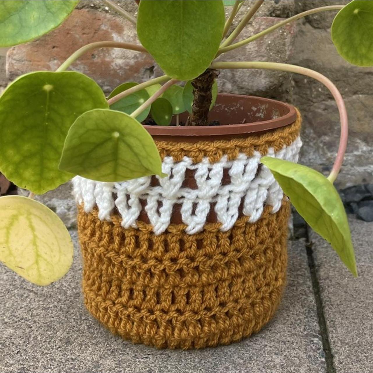 Mustard yellow plant holder (base of pot 7cm and... - Depop