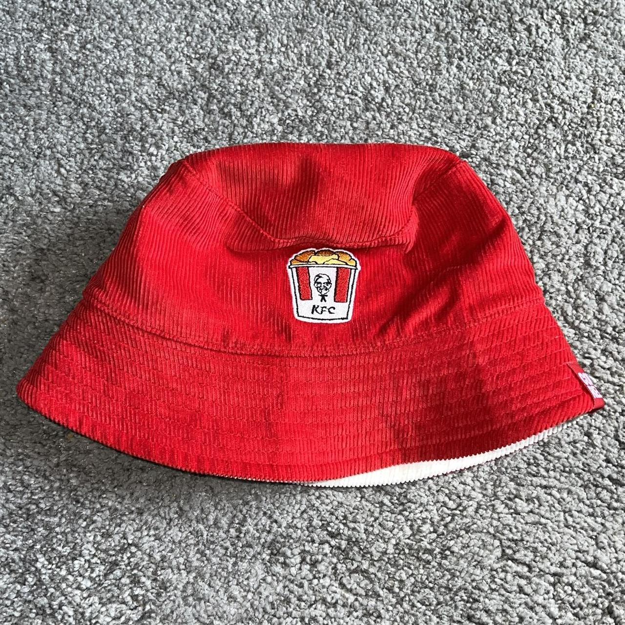 KFC Red White Reversible Bucket Hat Limited Edition... - Depop