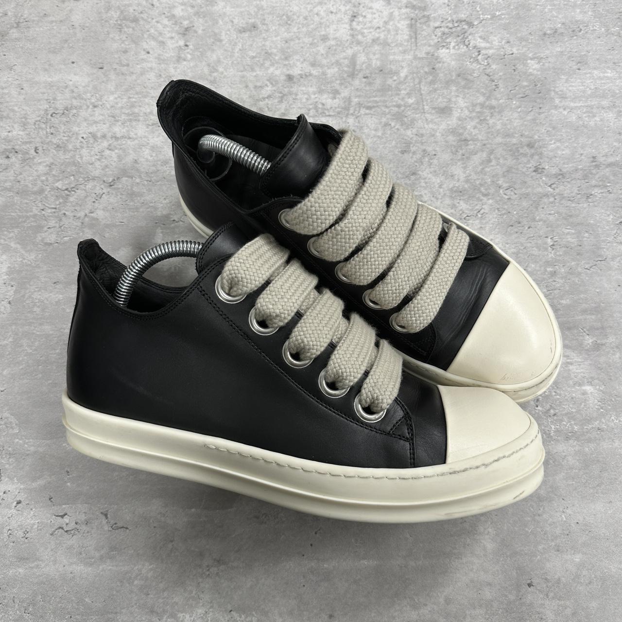 Rick Owens Jumbo Lace Leather Low Top Ramones... - Depop