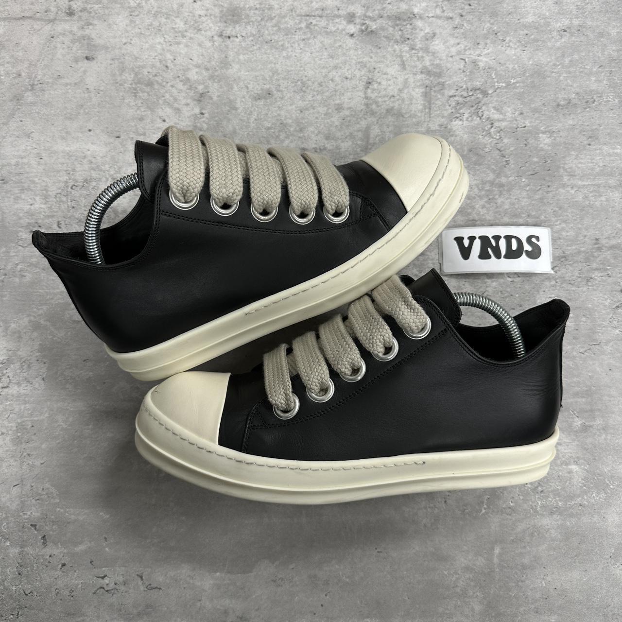 Rick Owens Jumbo Lace Leather Low Top Ramones... - Depop