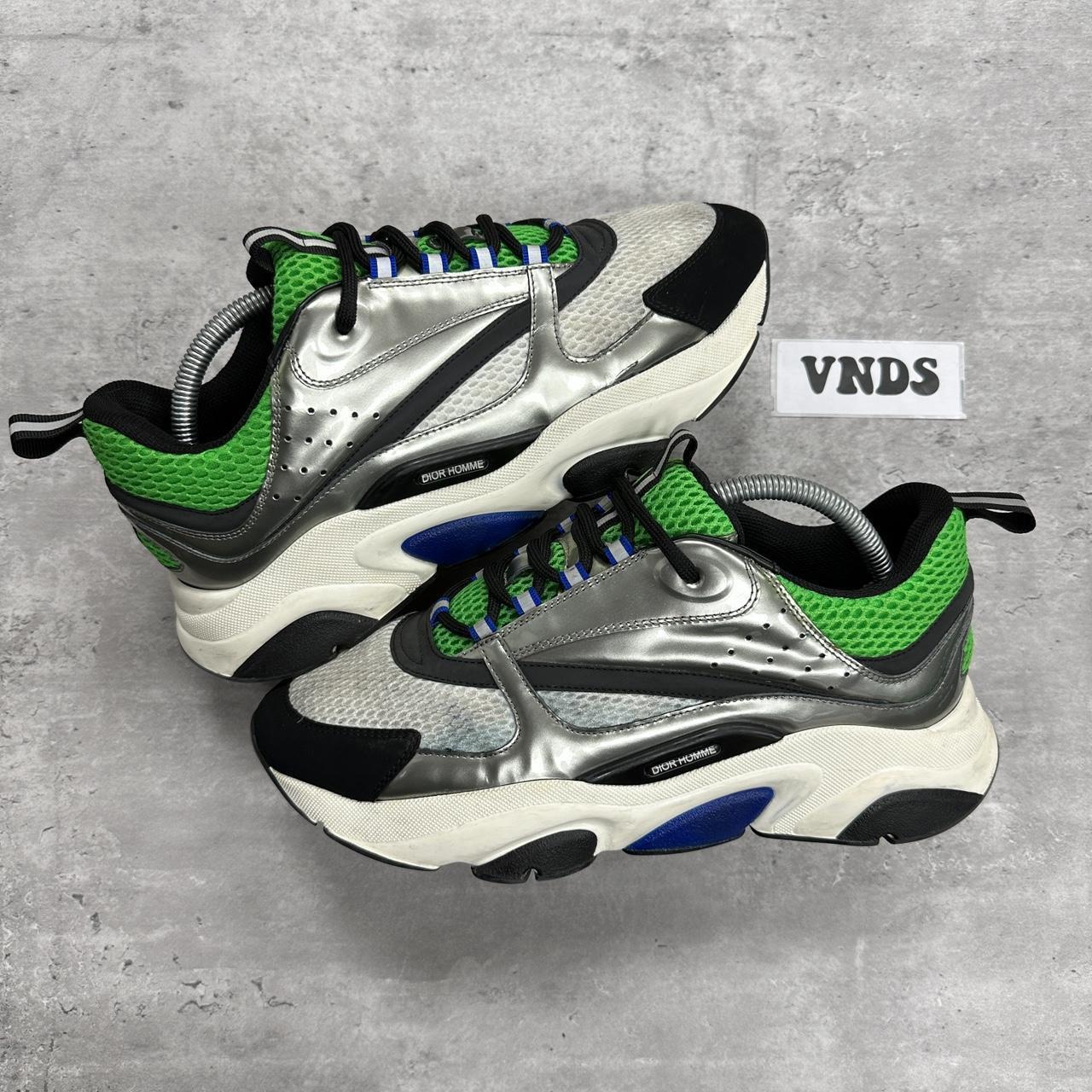 Dior B22 Silver Green Sneakers • EU43 UK9 US10 •... - Depop