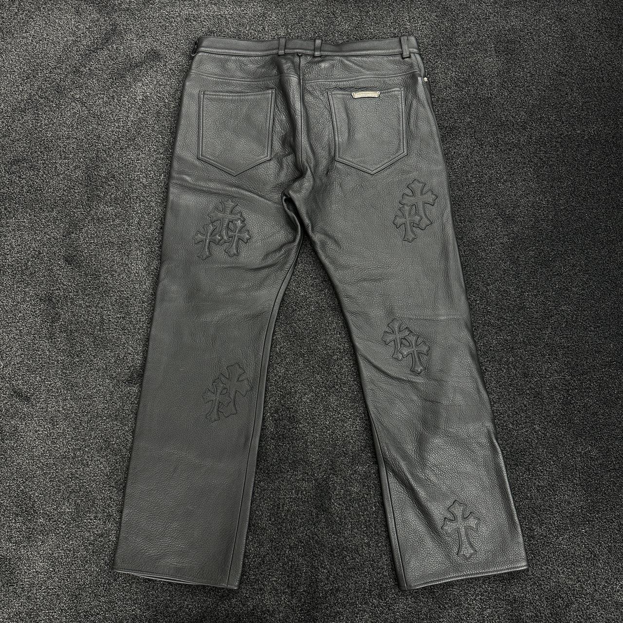 Chrome Hearts Full Leather Cross Patch Jeans • W36... - Depop
