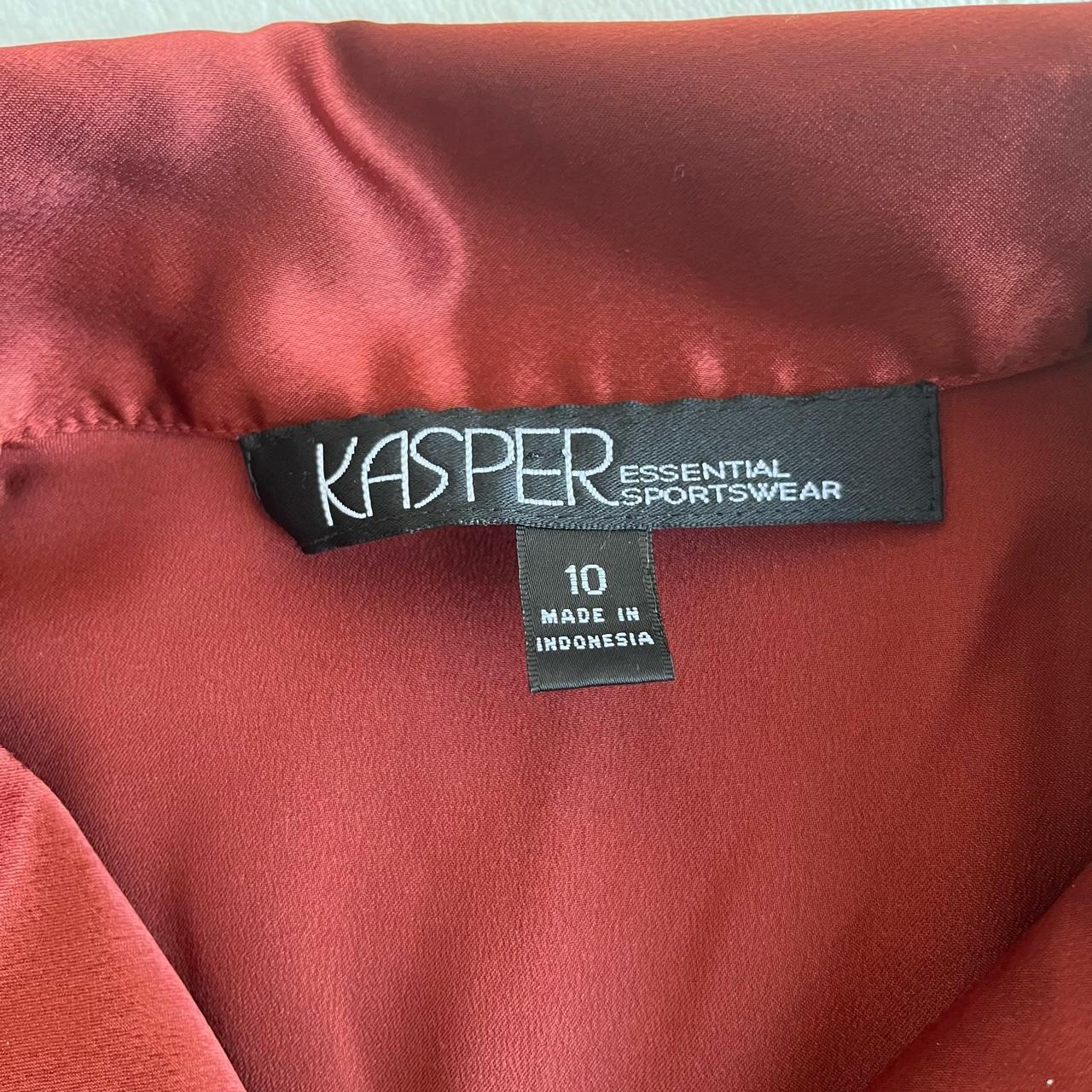 Kasper Women's Burgundy and Orange Shirt | Depop