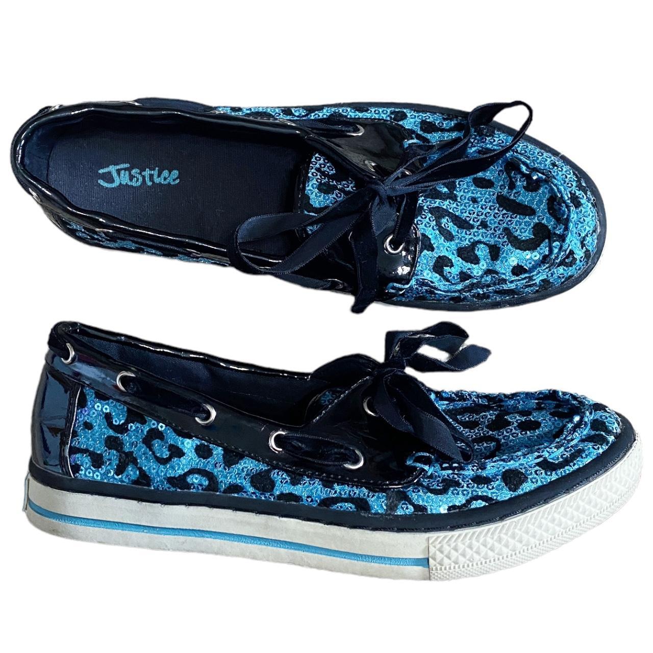 2010s Blue Cheetah Scene Emo Shoes Sz 7.5💕♡ ♡ soo... - Depop