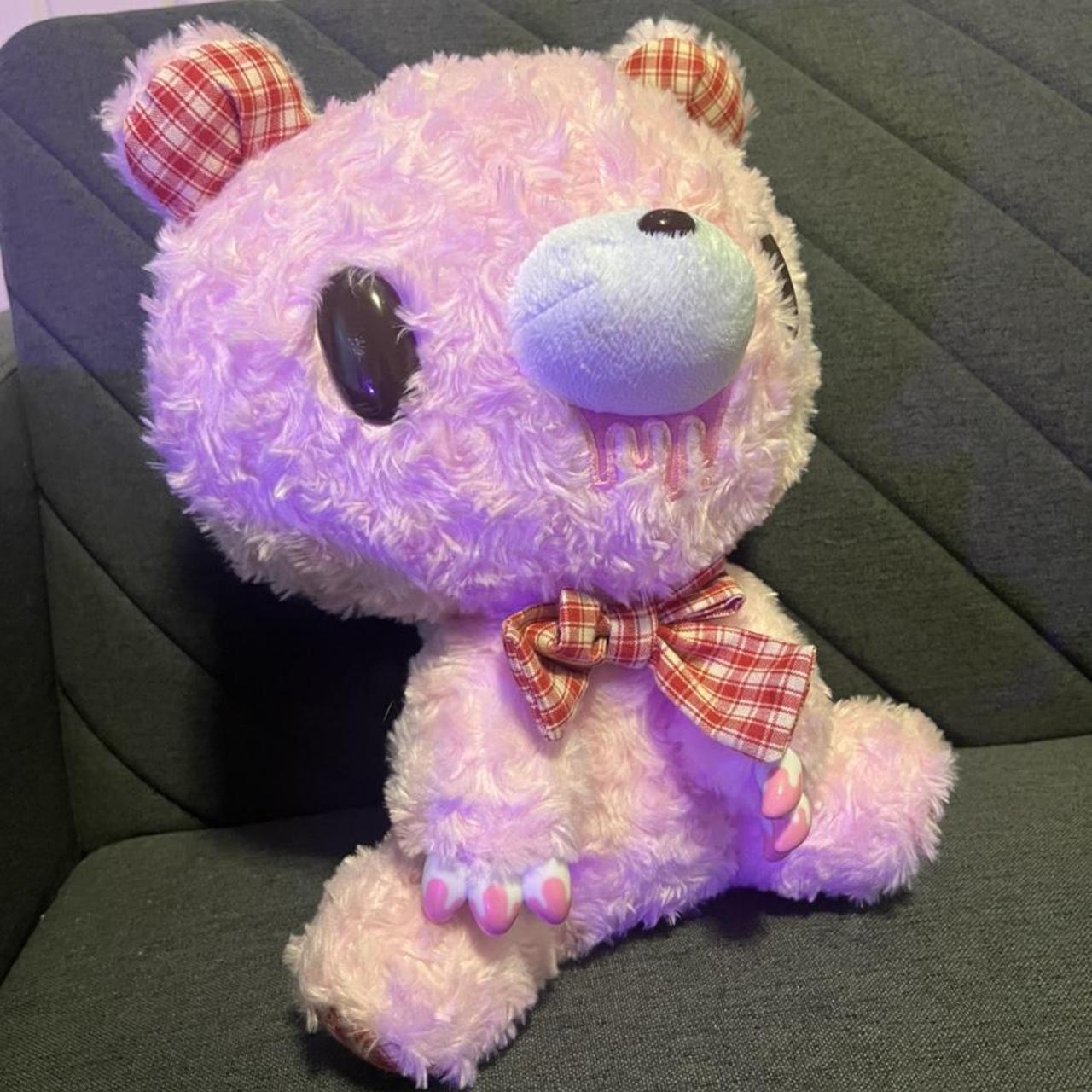 Chax Tatio Gloomy Bear Mono Check, Pink, around 12... - Depop