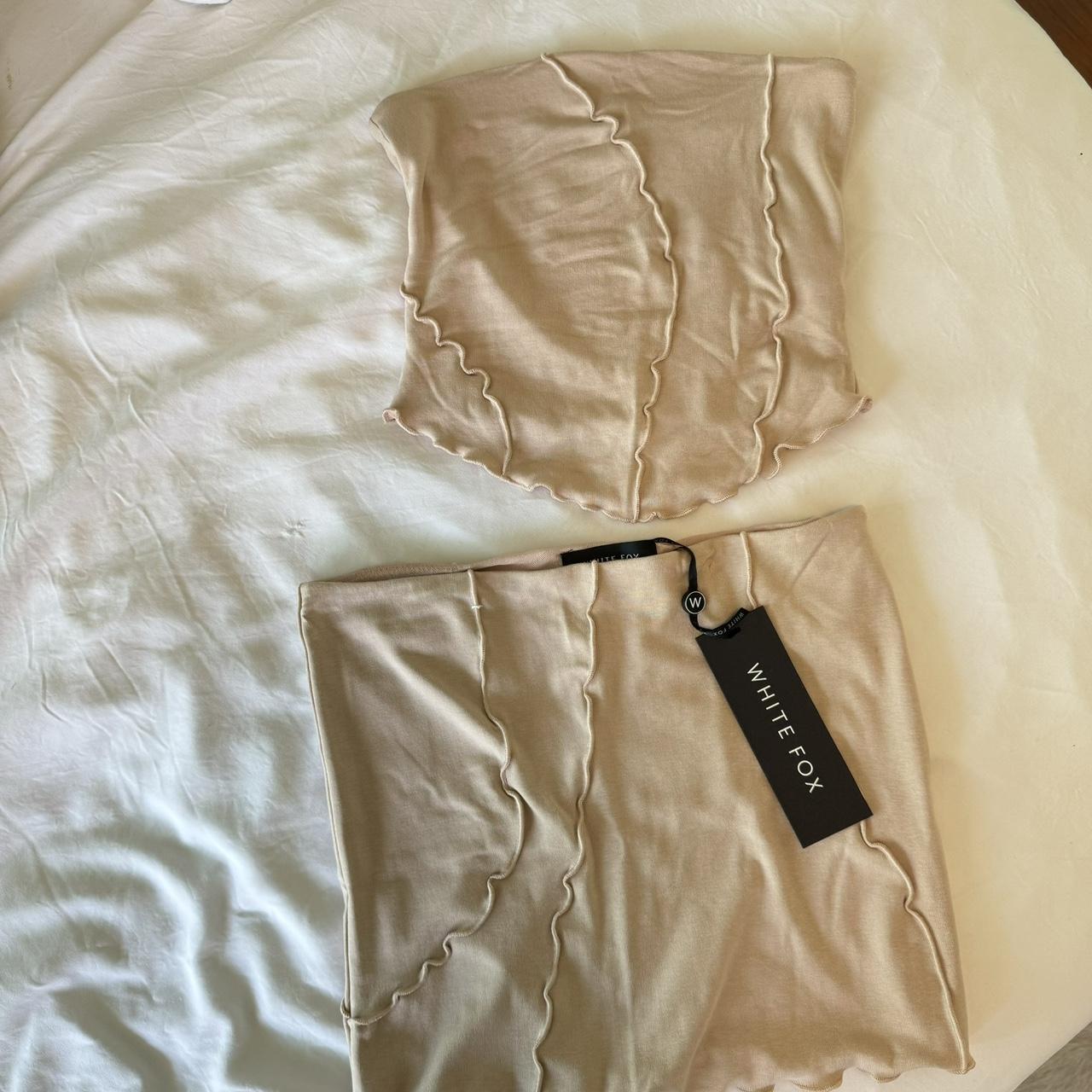 White fox set The skirt is a size L and the top is... | Depop
