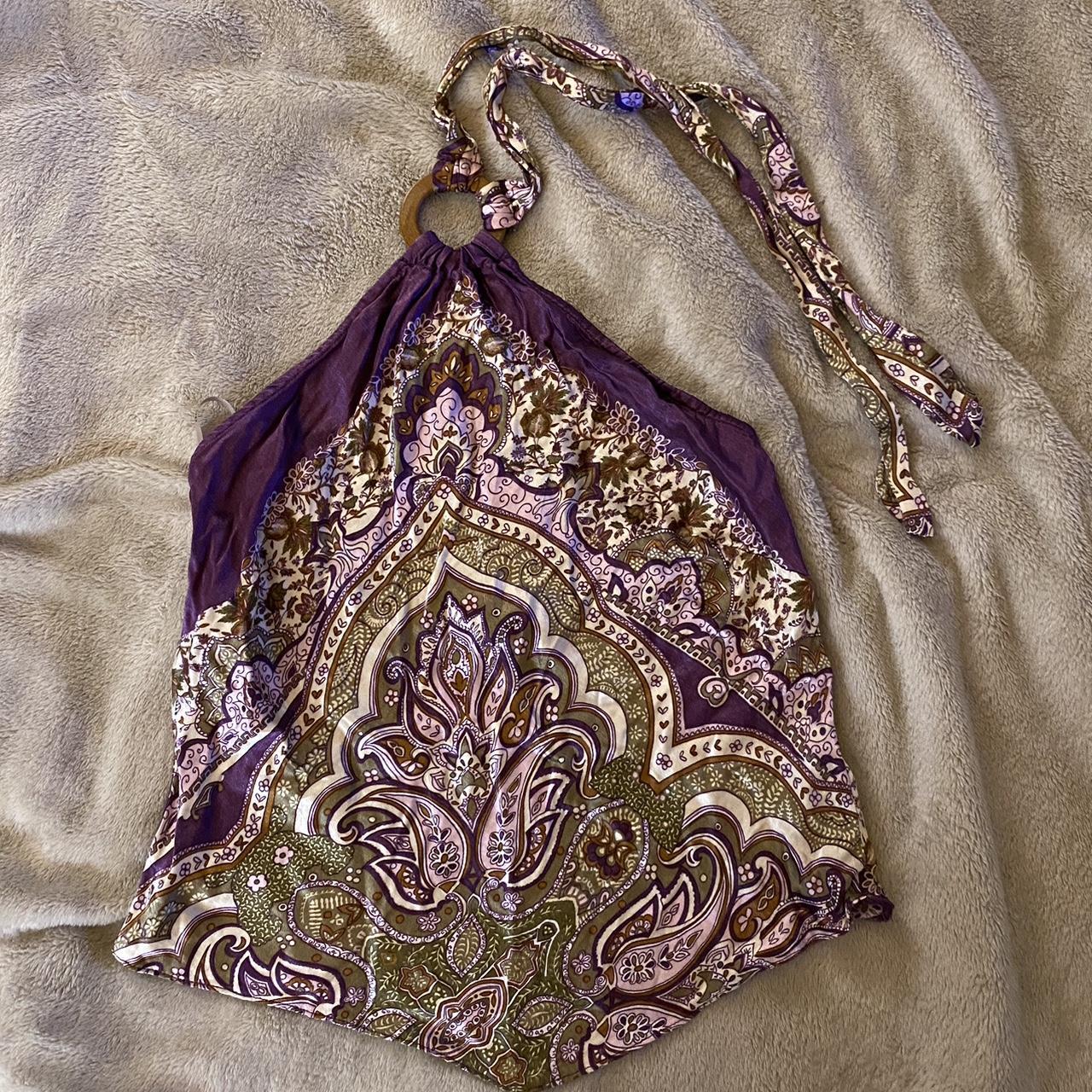 Y2k paisley Haley top . Perfect for the summer Tag... - Depop
