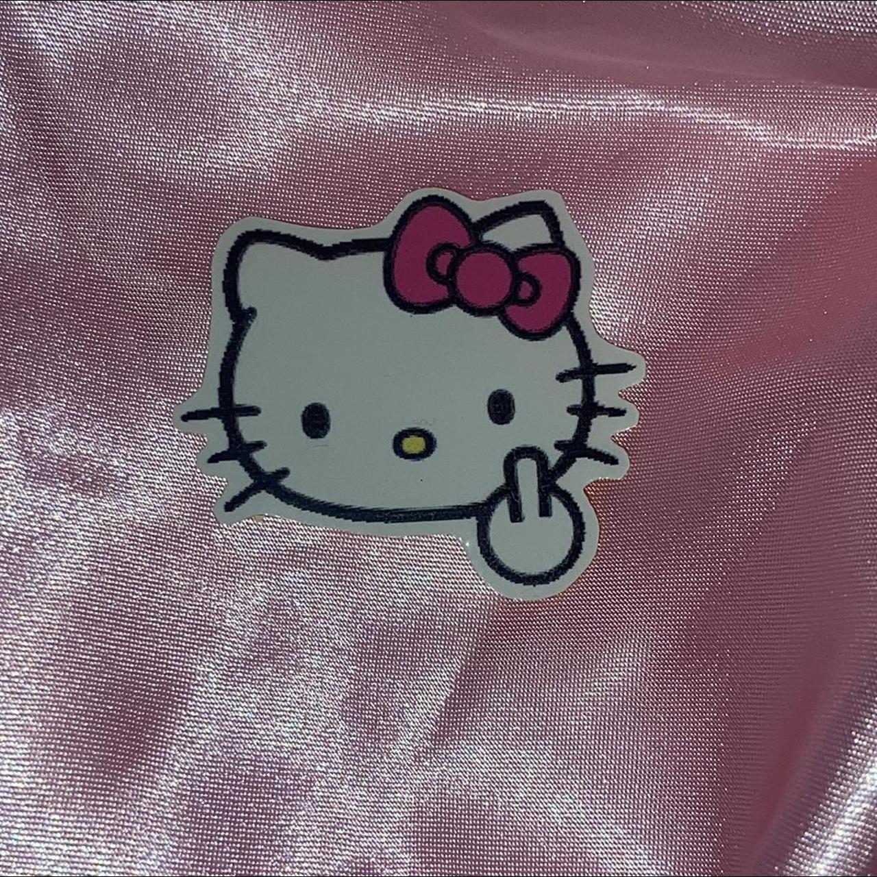 hello kitty middle finger sticker made by me ♡ size... - Depop