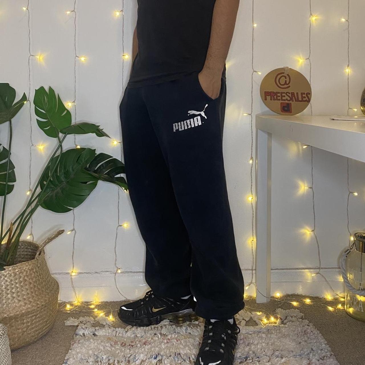 Black puma baggy joggers Oversized joggers... - Depop