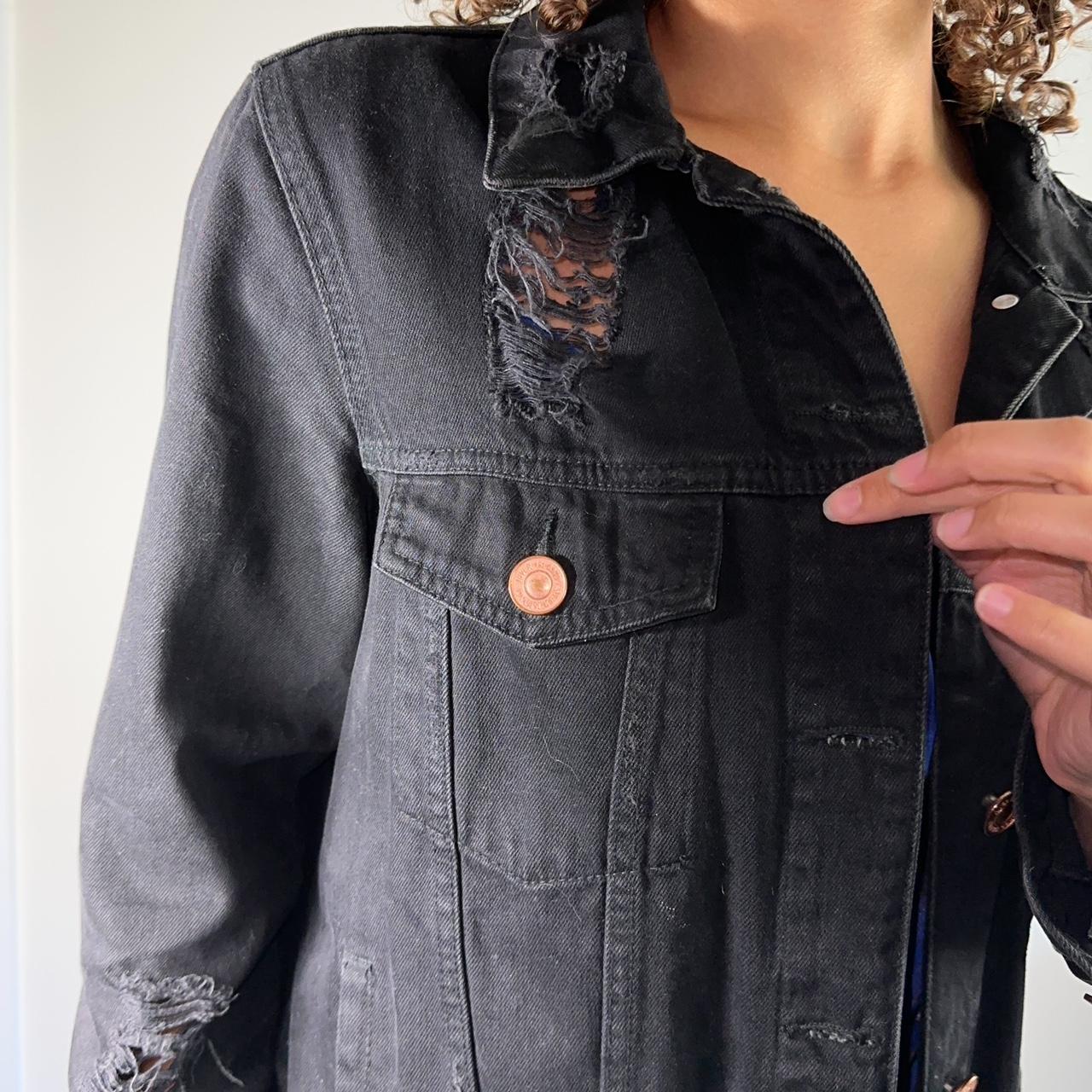 Black ripped denim jacket 🖤 - Depop