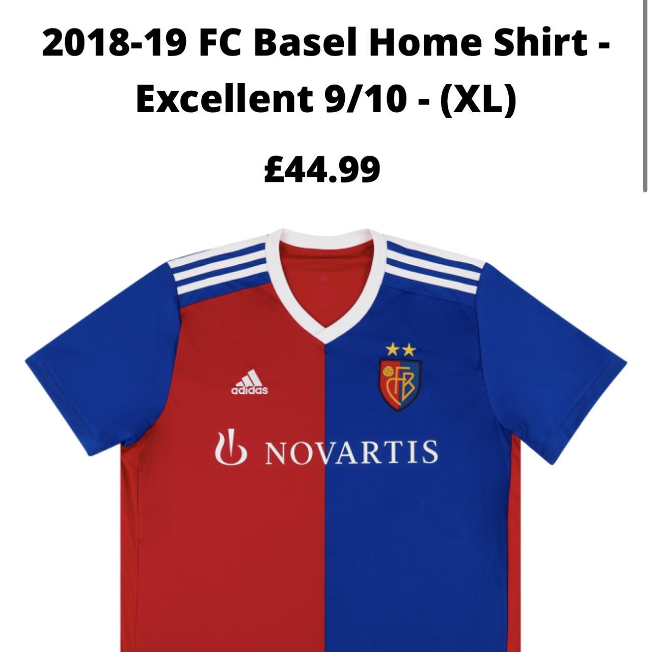 2018-2019 FC Basel Home Red and Blue Shirt with... - Depop