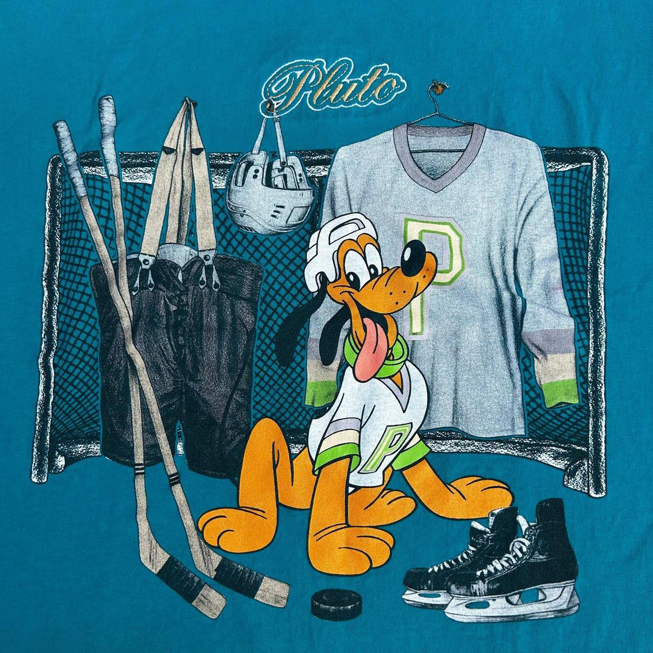 Vintage Pluto / Hockey T-Shirt Disney Original Tee... - Depop