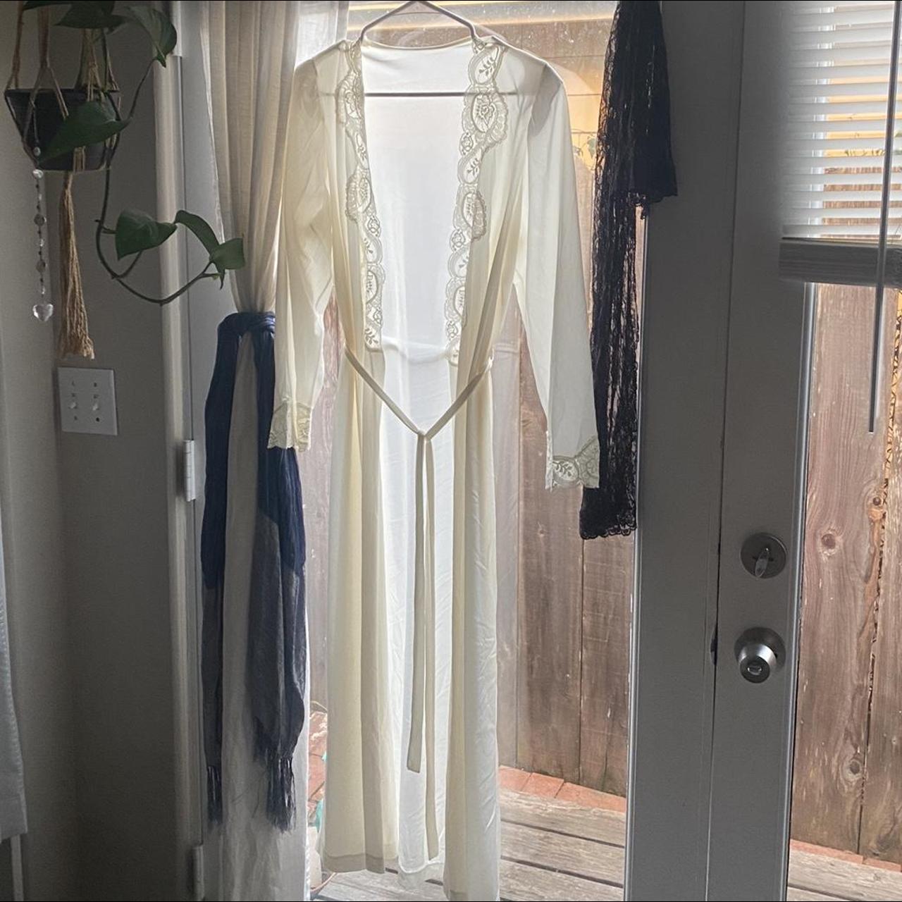 this truly stunning vintage silk white robe🫧 has... - Depop