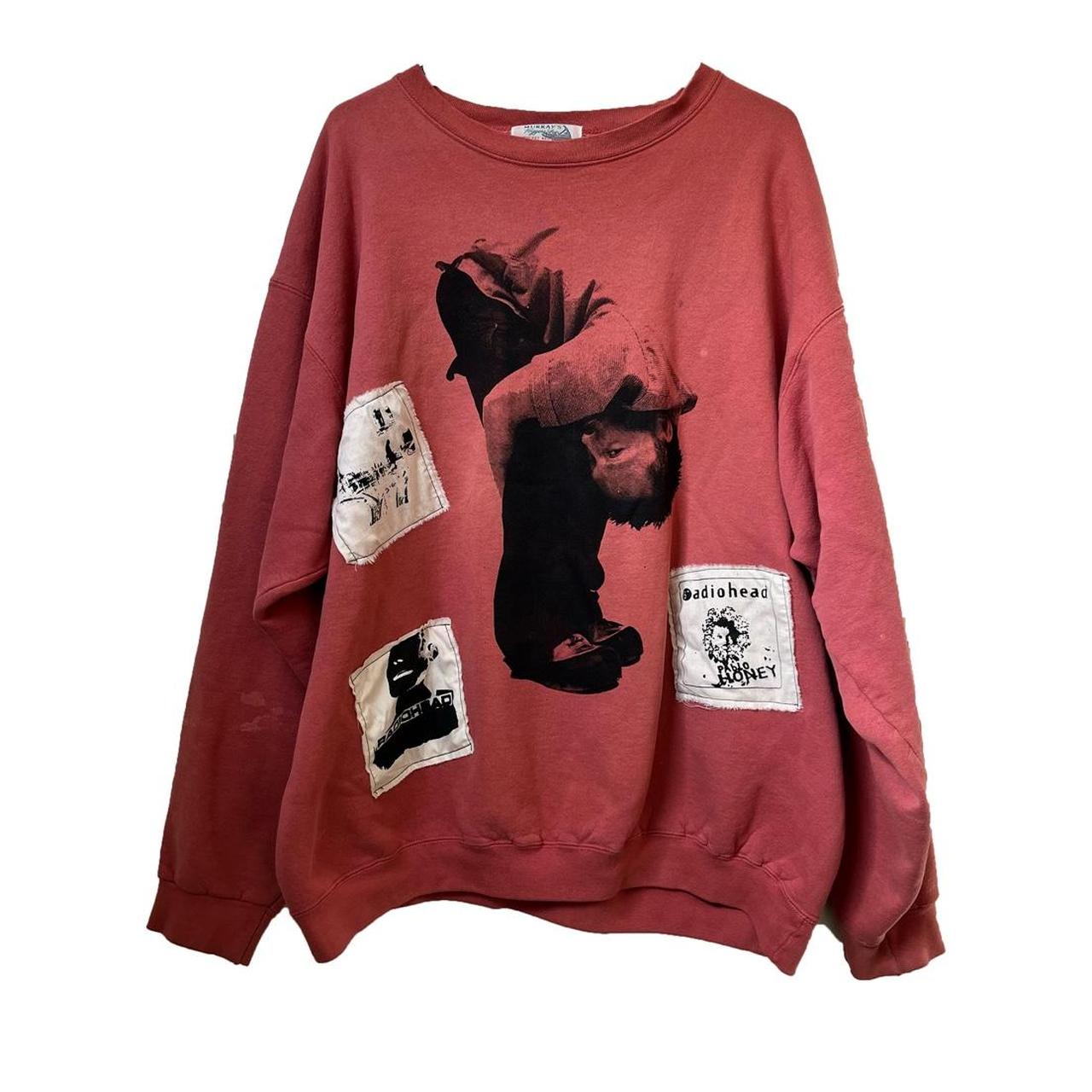 patchwork radiohead sweatshirt vintage 90s blank... - Depop