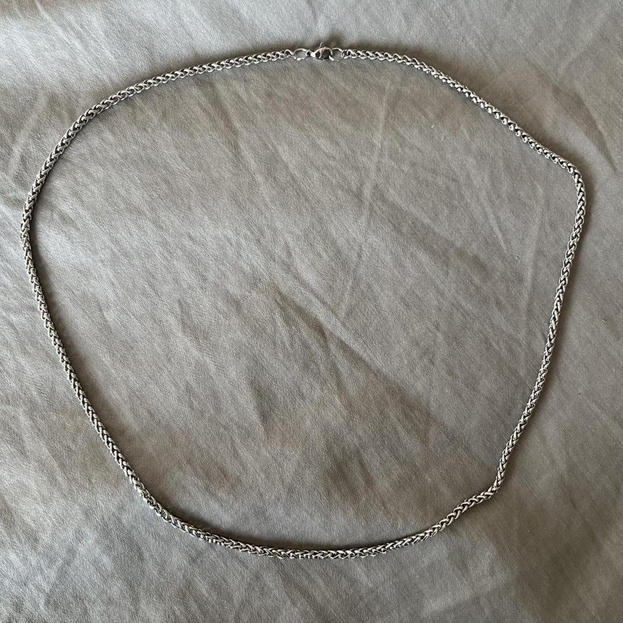 Rope chain necklace Box rope chain in silver toned... - Depop