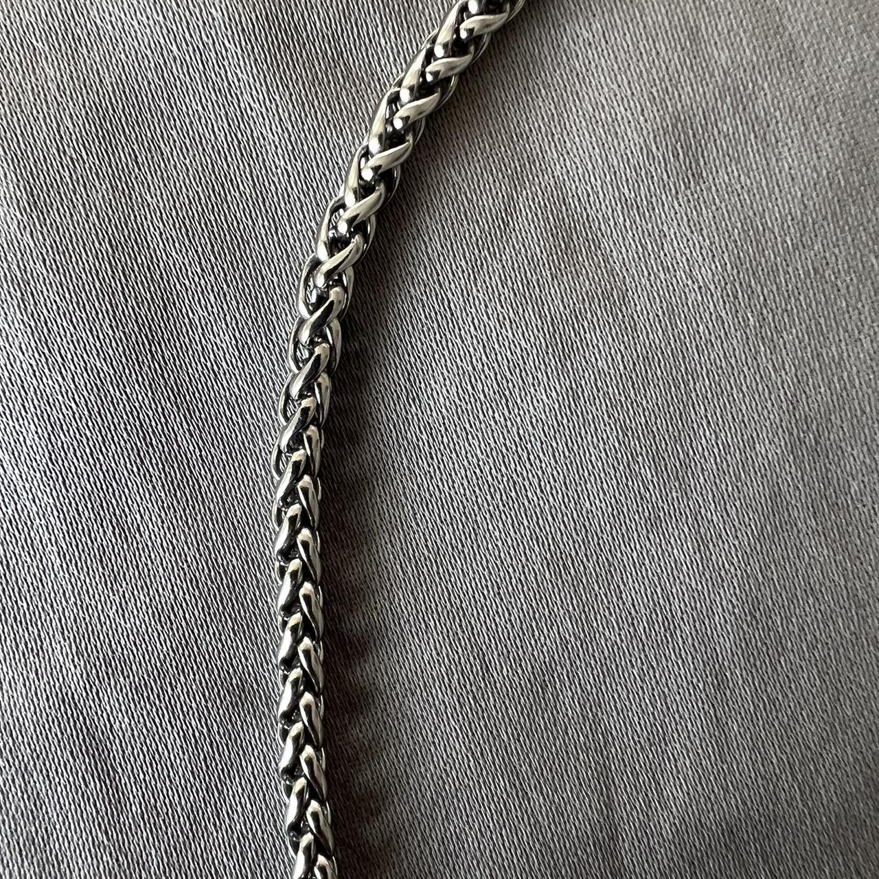 Rope chain necklace Box rope chain in silver toned... - Depop