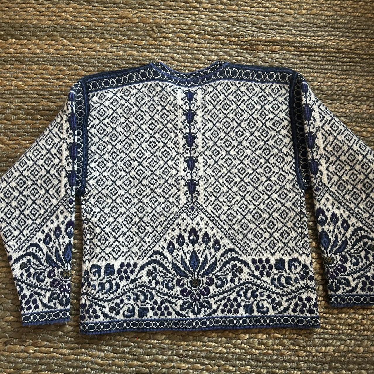 Beautiful vintage wool cardigan with intricate... - Depop