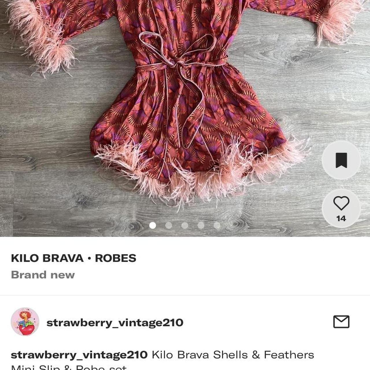 Kilo Brava Shells & Feathers Mini Slip & Robe... - Depop