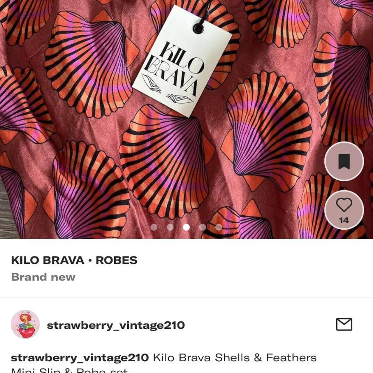 Kilo Brava Shells & Feathers Mini Slip & Robe... - Depop