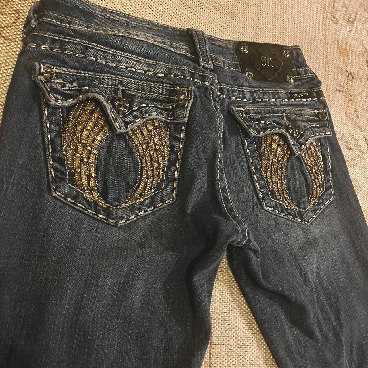 RARE MISSME ANGEL WING JEANS slight stretch and hip... | Depop