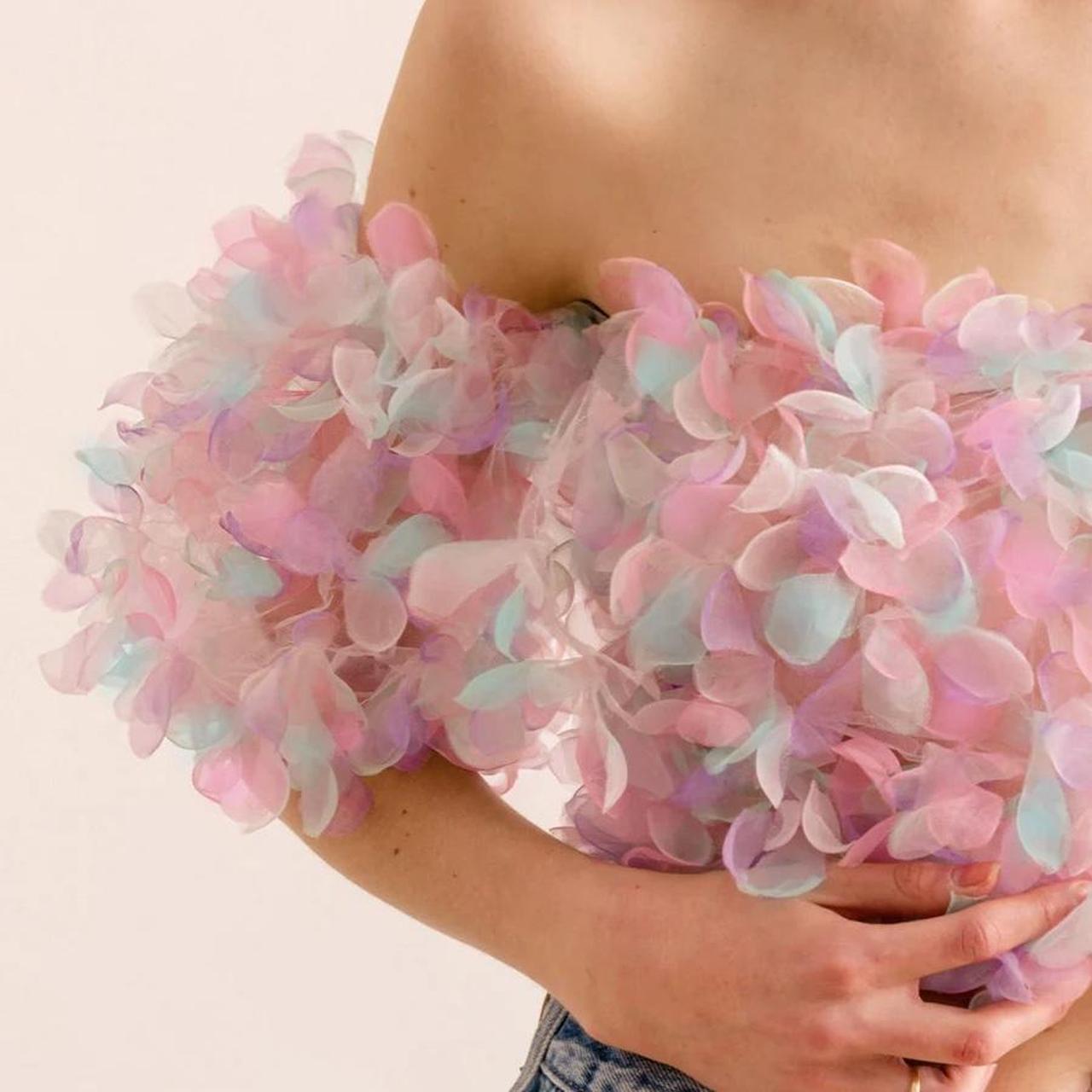 Lirika Matoshi organza petal crop top 🌸 size XL ... - Depop