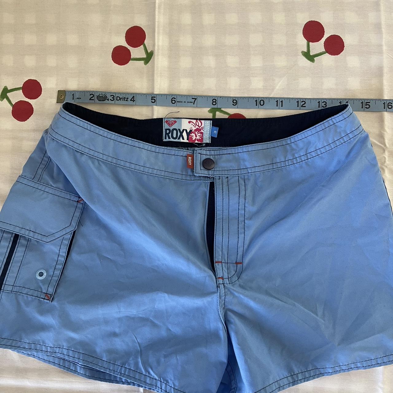 Y2K Roxy blue and black Velcro swim shorts💙 Perfect... | Depop