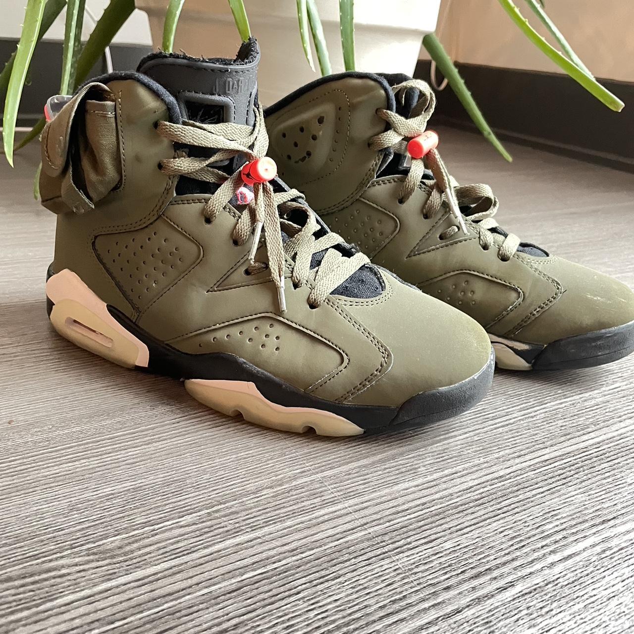 Travis Scott x Air Jordan 6 Retro Olive, in great | Depop Travis Scott x Air Jordan 6 Retro Olive, in great | Depop