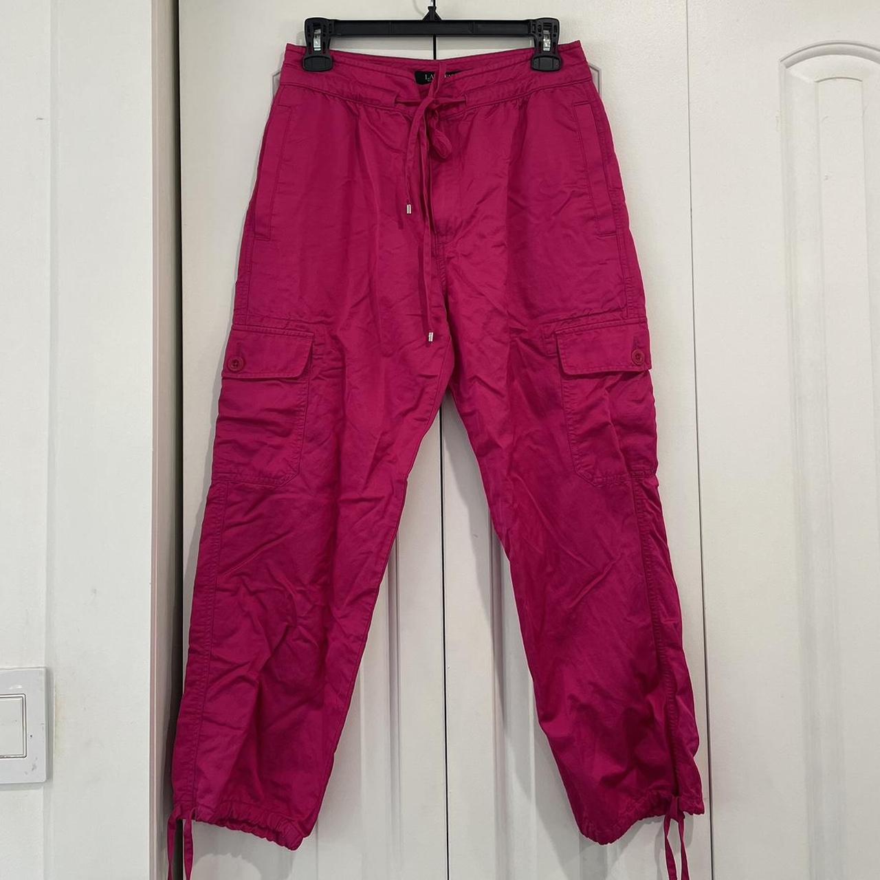 RALPH LAUREN PINK CARGO PANTS - size 4 ( swipe for... - Depop