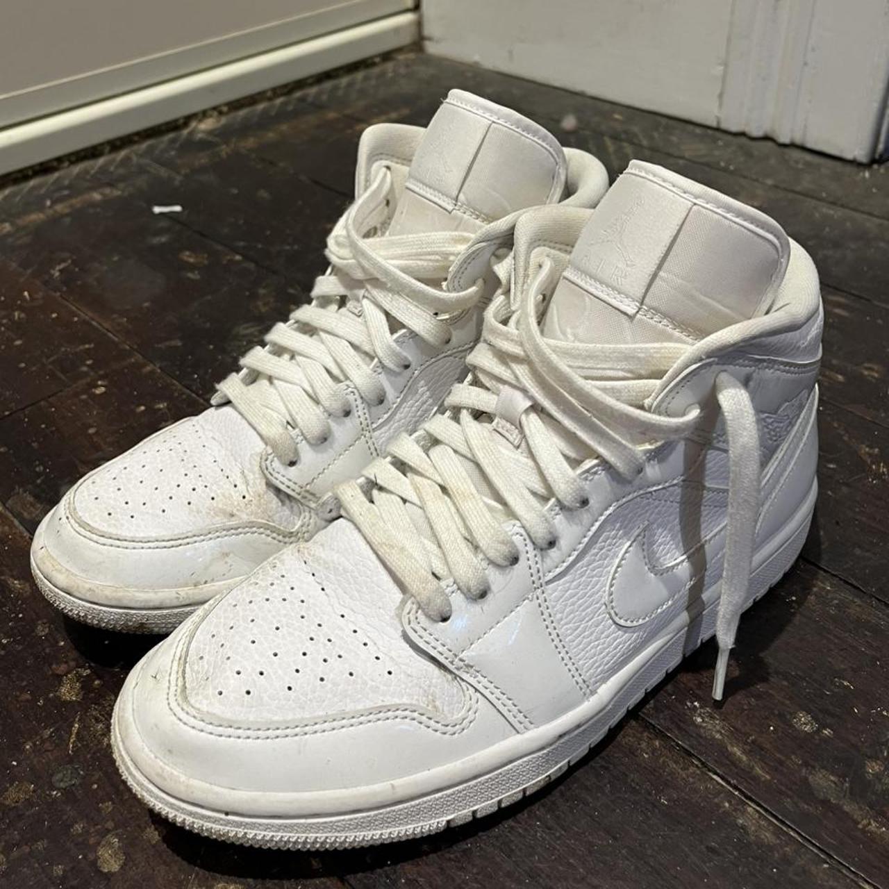 Nike Air Jordan High All White Size US 8.5W - Depop