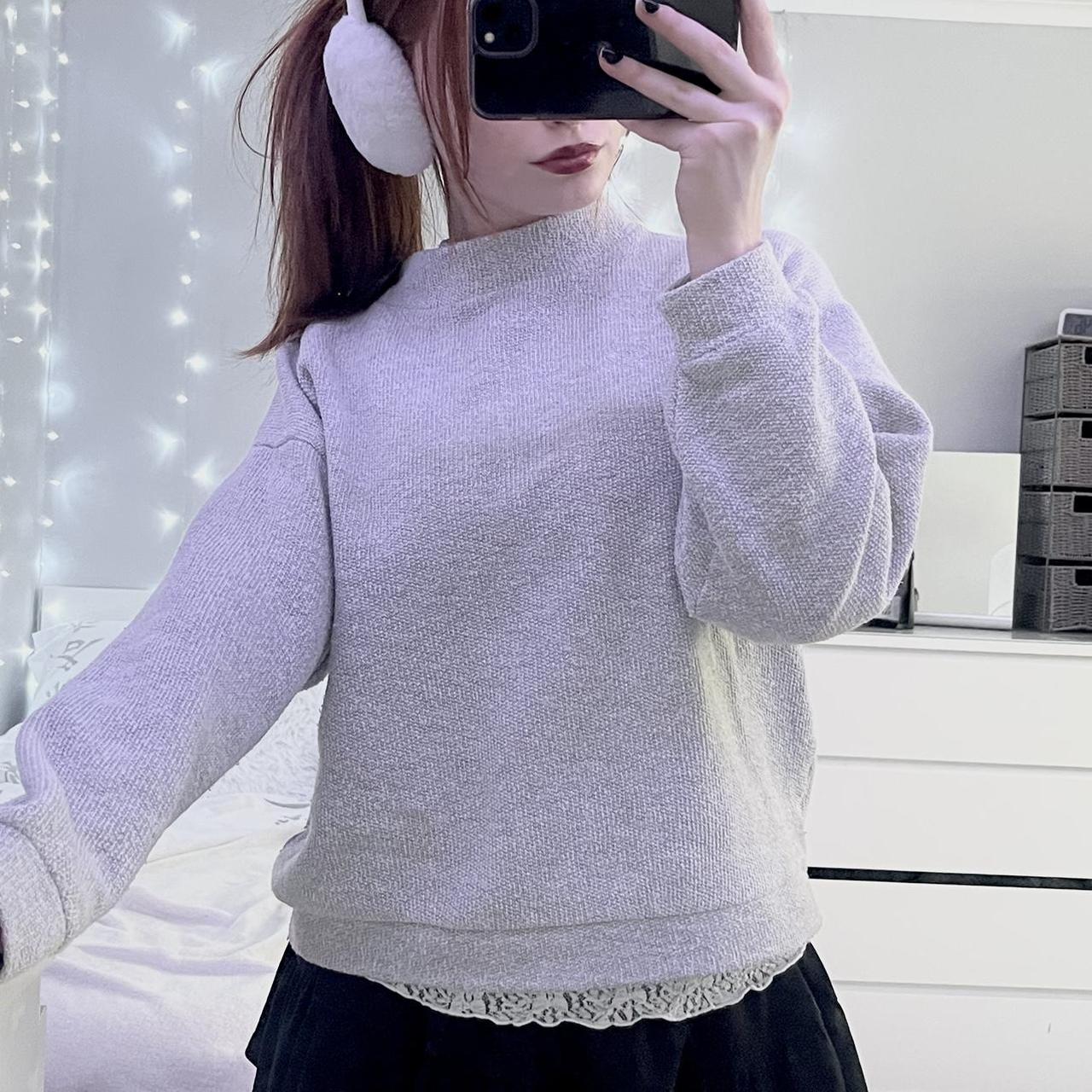 Really cute slightly cropped light grey jumper... - Depop