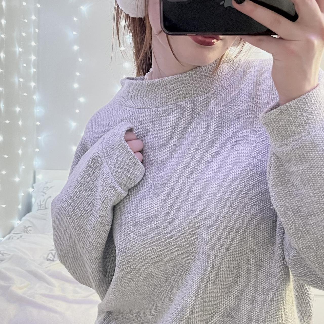 Really cute slightly cropped light grey jumper... - Depop