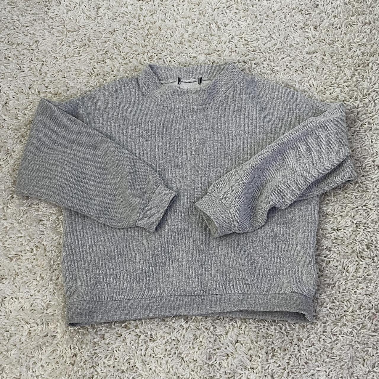 Really cute slightly cropped light grey jumper... - Depop