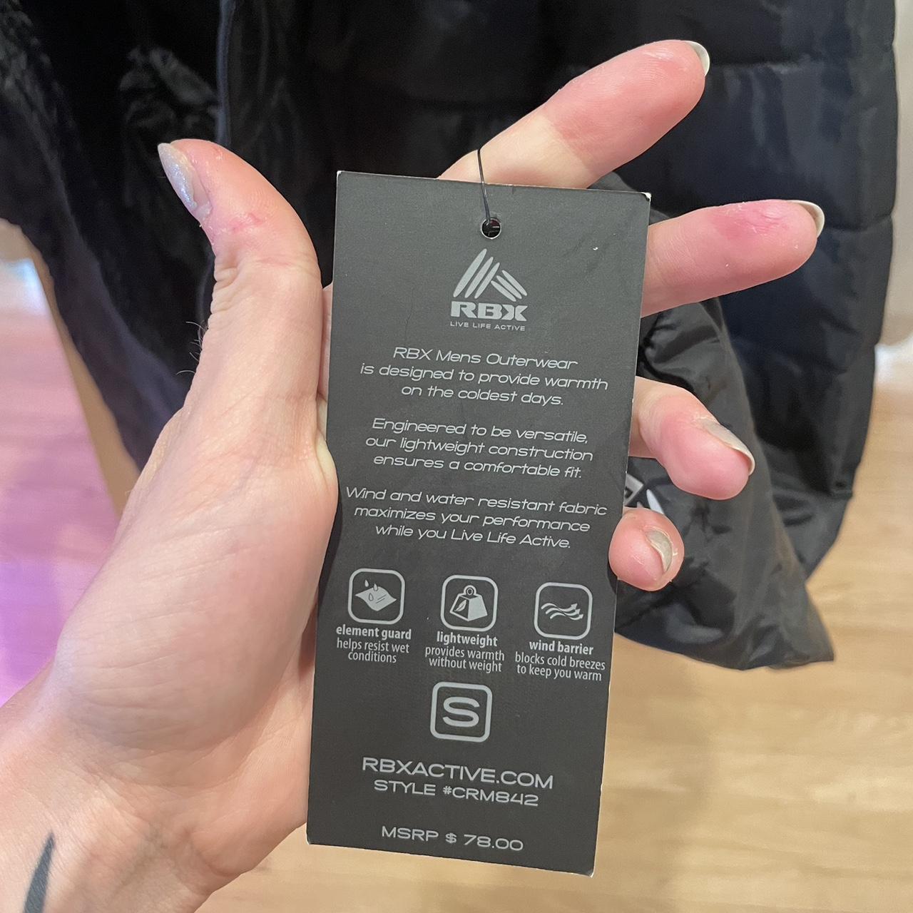 RBX Active brand new black men’s M down jacket with... - Depop